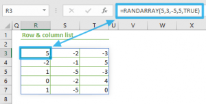 RANDARRAY Function in Excel