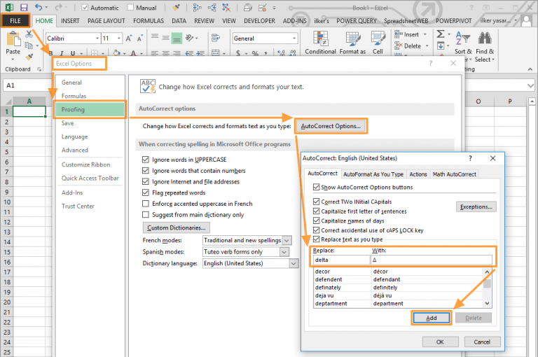 Jak wstawić symbol delty w Excelu (Δ) | Heading