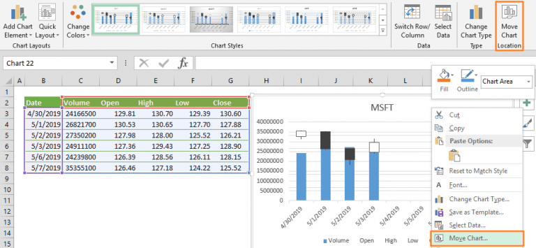 Stock Charts (Candlestick) in Excel
