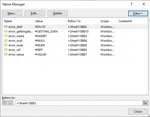 How to Make Excel Remove Named Range Containing Errors