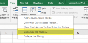 How to switch to Excel full screen mode