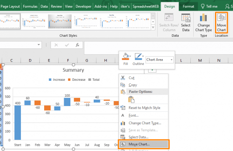 How to create a Waterfall Chart in Excel