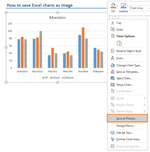How to save Excel charts as image