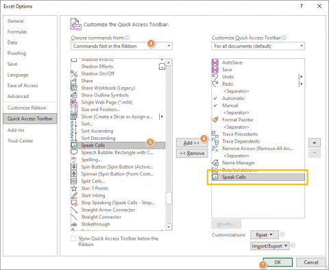 How to convert text to speech in Excel