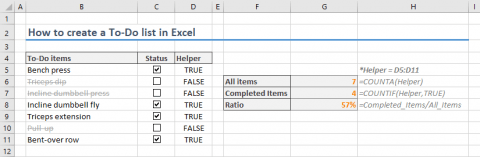 How to create a To-Do list in Excel