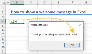 How to Show a Welcome Message in Excel: Enhancing User Experience
