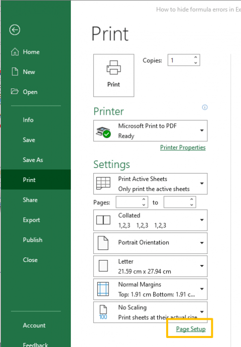 How to hide formula errors in Excel