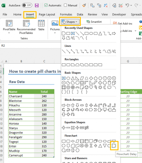 How to create pill charts in Excel