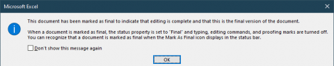 How to Mark a Workbook as Final in Excel - Mark as Final
