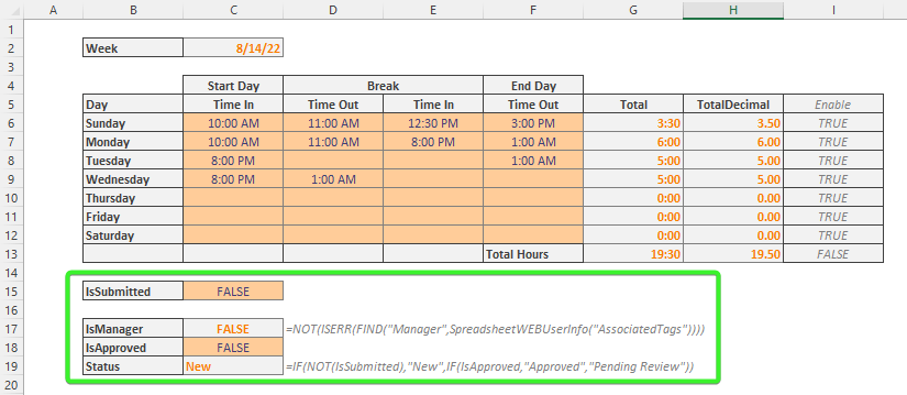 Building Timesheet Applications with SpreadsheetWeb Hub