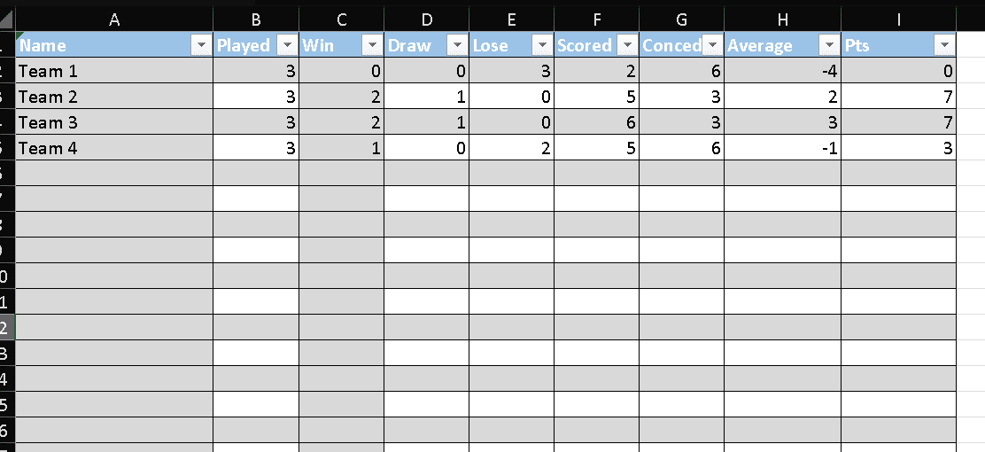 Tournament Management Application with SpreadsheetWeb