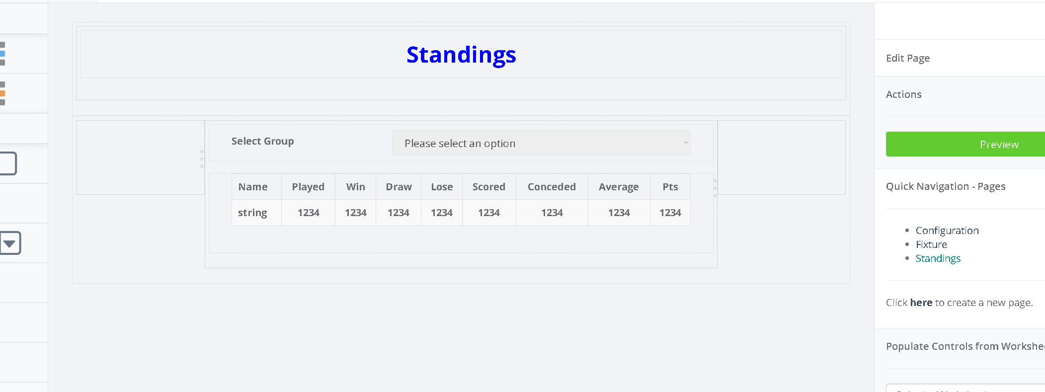Tournament Management Application with SpreadsheetWeb