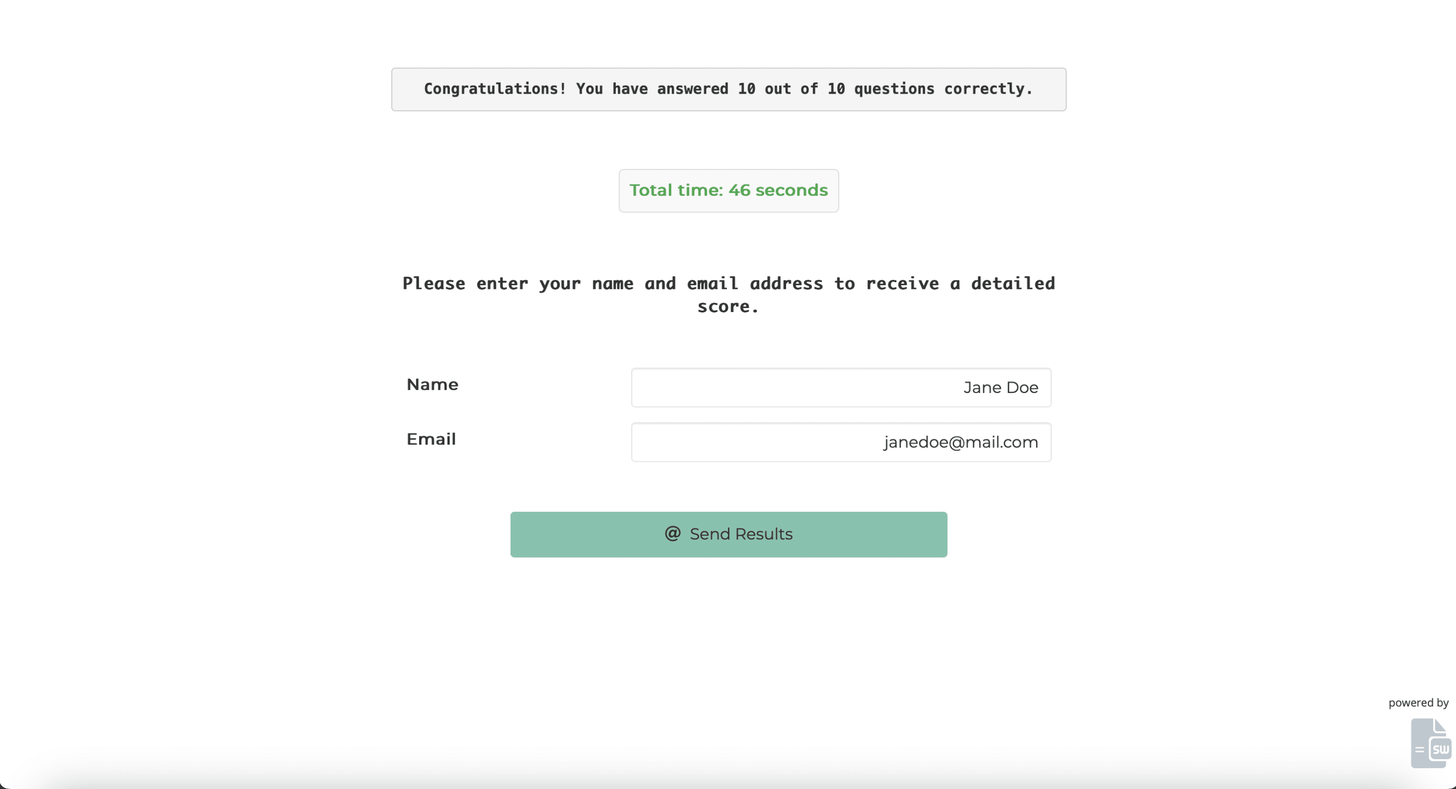 Timer Quiz Application Template